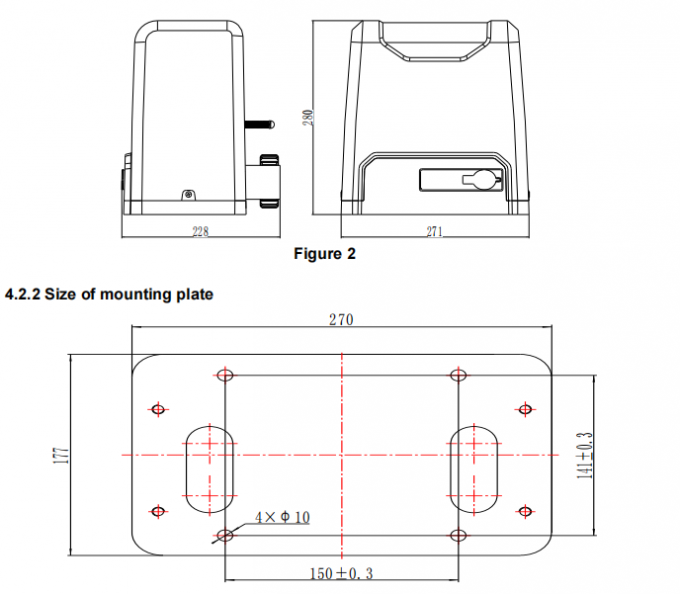 Overload Protection Sliding Gate Operator Single Button AC110V 1000KG