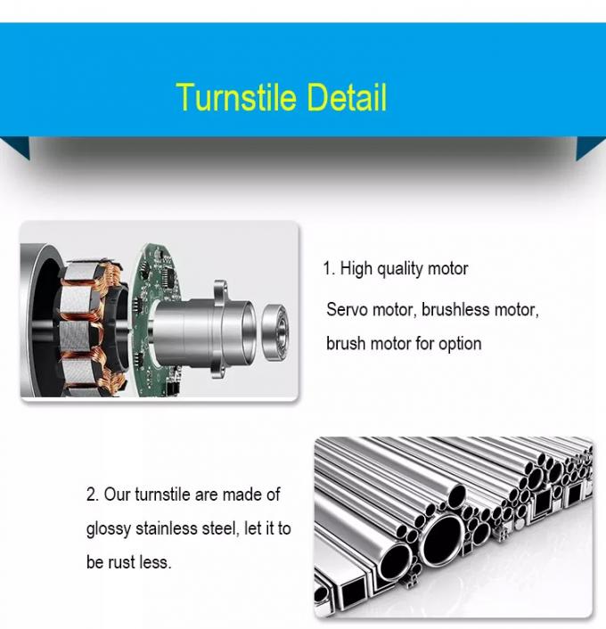 Brushless Motor Stainless Steel Sliding Turnstile