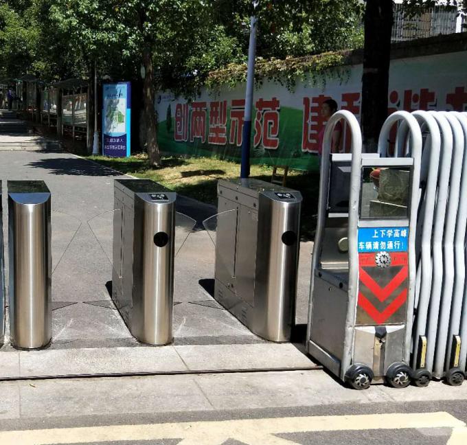 Pedestrian Entry Exit Flap Barrier Gate RFID Fingerprint Biometric ...