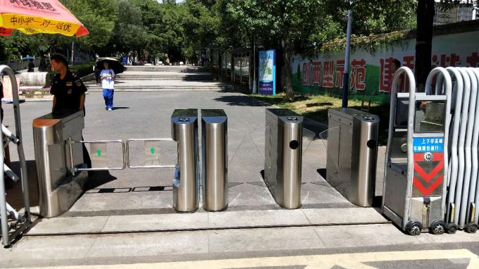 Indoor / Outdoor Automatic Flap Barrier Gate Robust Brushed Stainless Steel