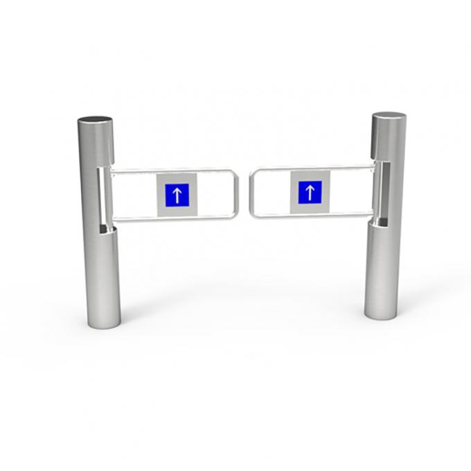 Supermarket Swing Barrier Gate SUS 304 Stainless Steel Cylinder Tube