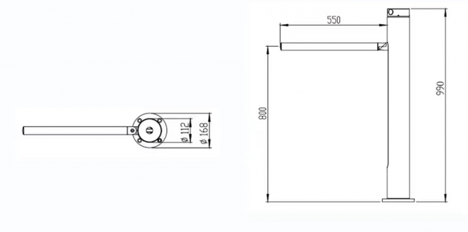Cylinder Revolving Drop Arm Turnstile High Speed Access Control