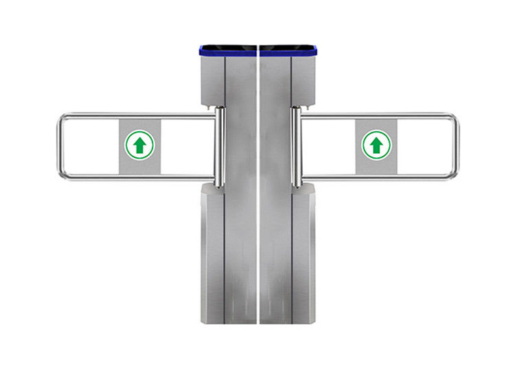 RS485 LED Indicator 900mm Lane SS304 Swing Barrier Gate with Swing Arm ...