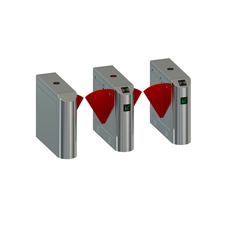 Pedestrian Entry Exit Flap Barrier Gate RFID Fingerprint Biometric ...