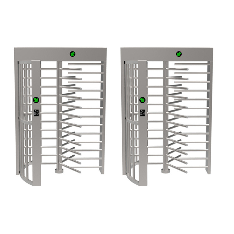 High Safety Access Control Turnstile Gate Brushed SS Robust Full Height ...
