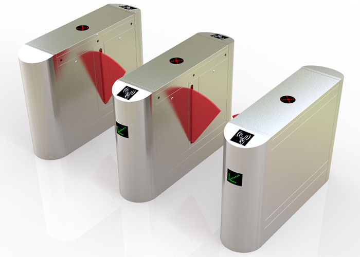 304 Stainless Steel 550MM Width 40W DC Motor Pedestrian Flap Barrier ...