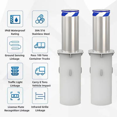 Retractable 100% Duty Rated Hydraulic Rising Bollards Electric ...